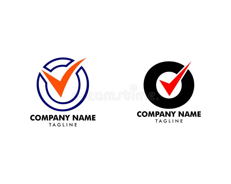 Tick Logo Design Made of Color Pieces Stock Vector - Illustration of ...