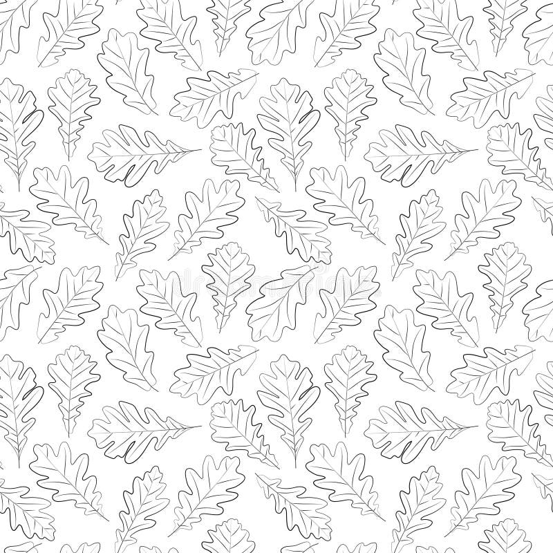 A Set of Oak Leaves and Acorns Seamless Pattern, 1000x1000, Vector ...