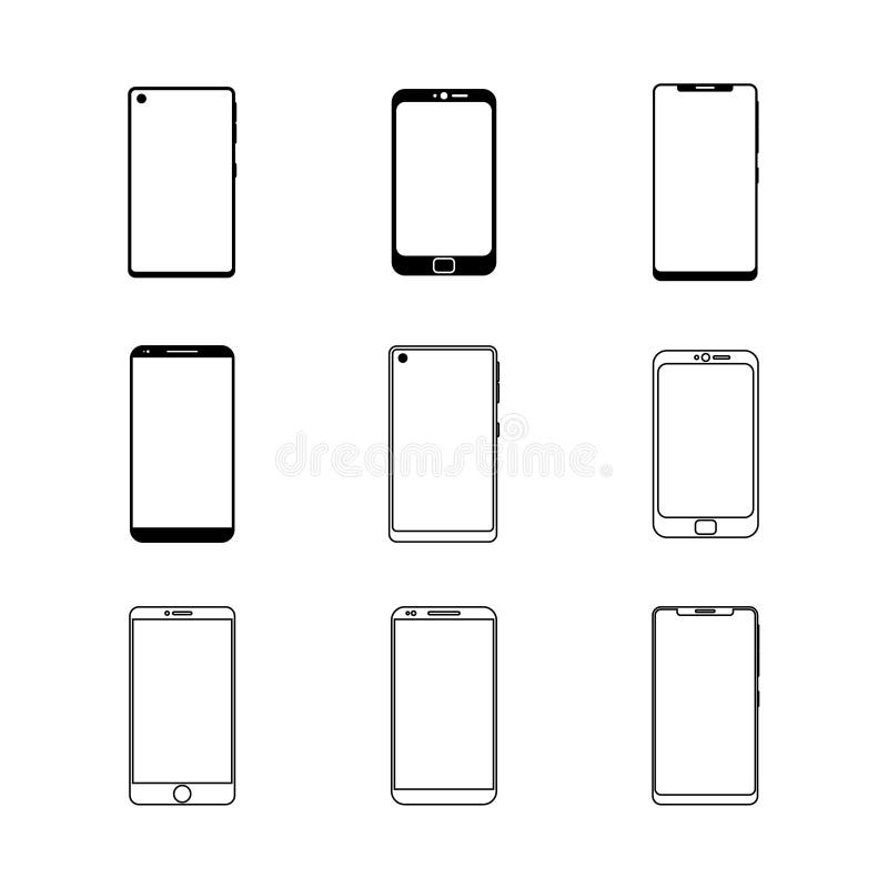 Mobile Device Template with Tripod and Lens Camera Vector Illustration ...