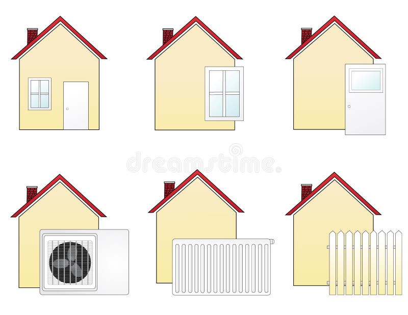 House icons 1 stock vector. Illustration of fence, element - 30148533