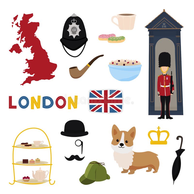 Set of Objects and Symbols Related To London and England Stock Vector ...