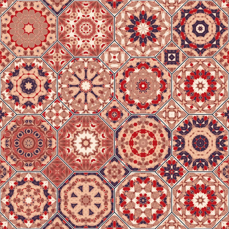 Set of Octagonal and Square Patterns Stock Vector - Illustration of ...