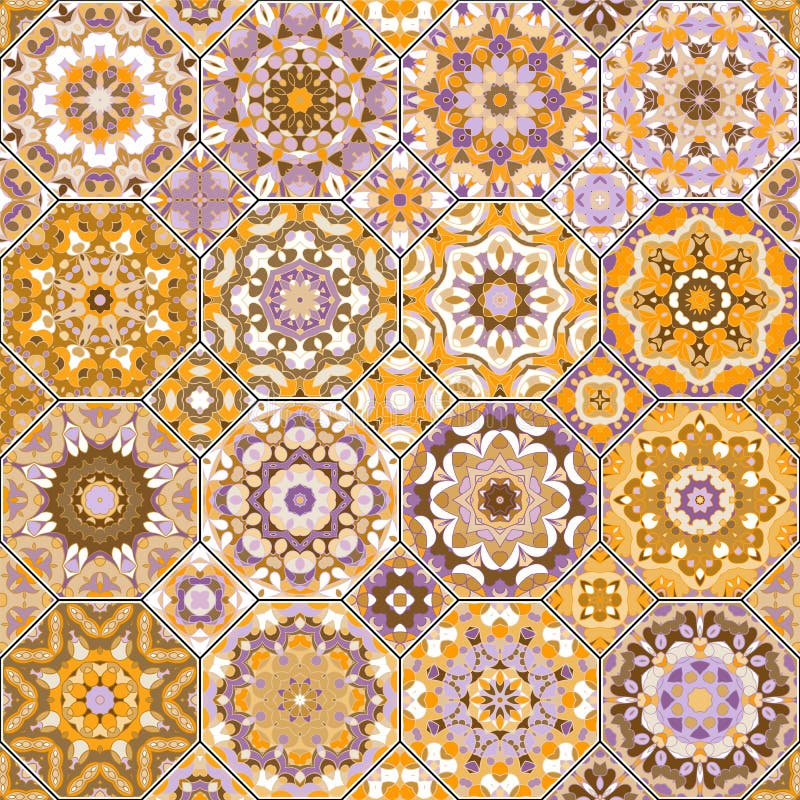 Set of Octagonal and Square Patterns Stock Vector - Illustration of ...