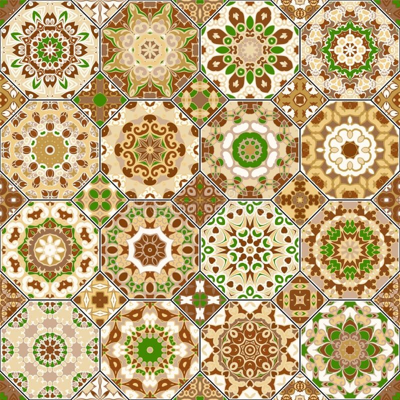 Set of Octagonal and Square Patterns. Stock Vector - Illustration of ...