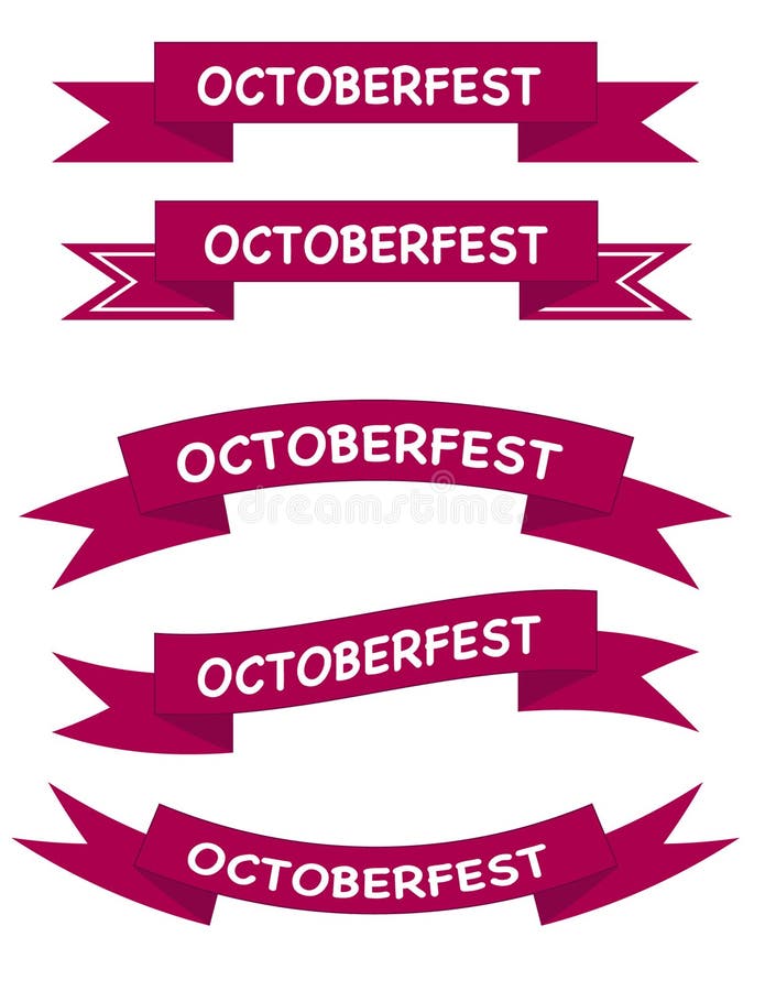 Dark Pink Octoberfest Banner in Vector Stock Vector - Illustration of ...