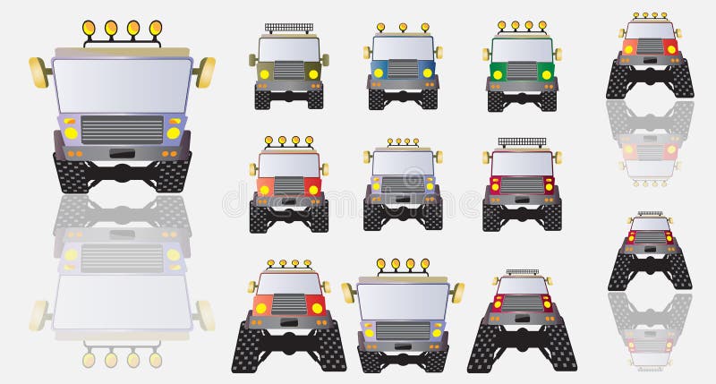 Set of off road truck stock vector. Illustration of design - 73902813