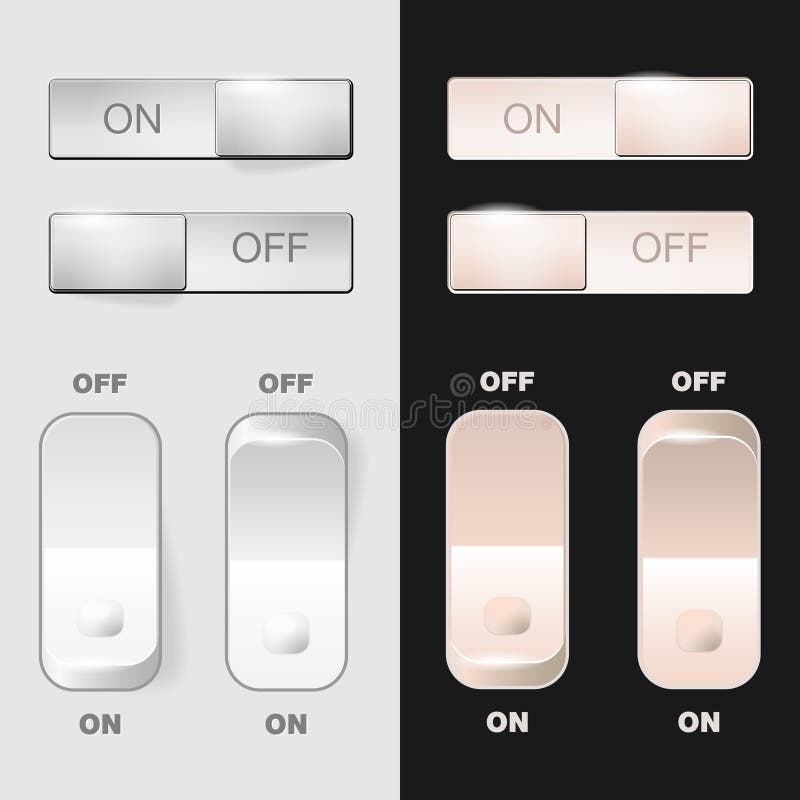 Set of on-OFF Switch Buttons Stock Vector - Illustration of gray ...