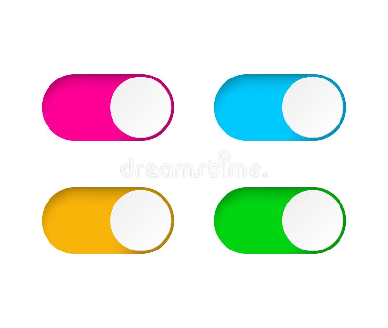 Set of on and Off Toggle Switch Buttons.Black and White Switch Buttons ...