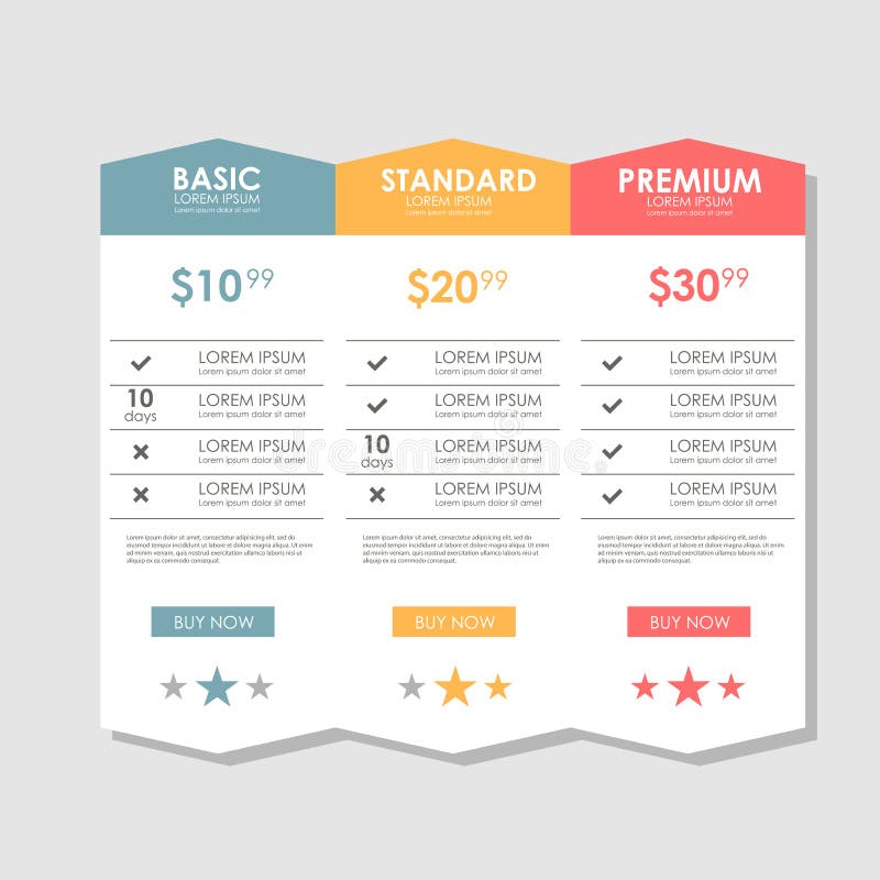 Set Offer Tariffs. Ui Ux Vector Banner Stock Vector - Illustration of ...