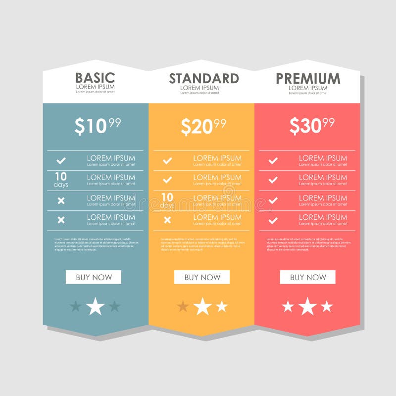 Set Offer Tariffs. Ui Ux Vector Banner for Web App. Stock Vector ...