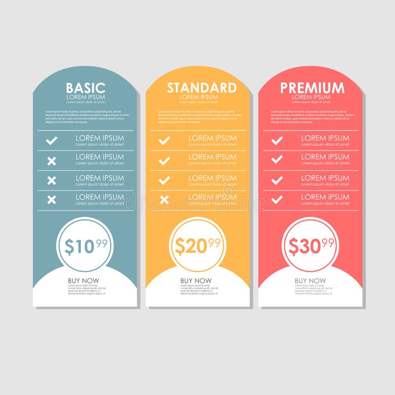 Set Offer Tariffs Ui Ux Vector Banner For Web App Stock Vector Illustration Of Plan Cost