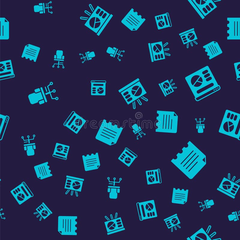 Set Office Chair, Pie Chart Infographic, Board with and Notebook on ...