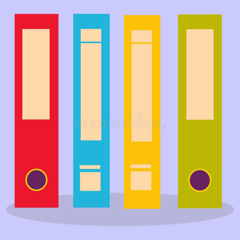 A Set of Office Folders for Documents in a Flat Design. Stock Vector ...