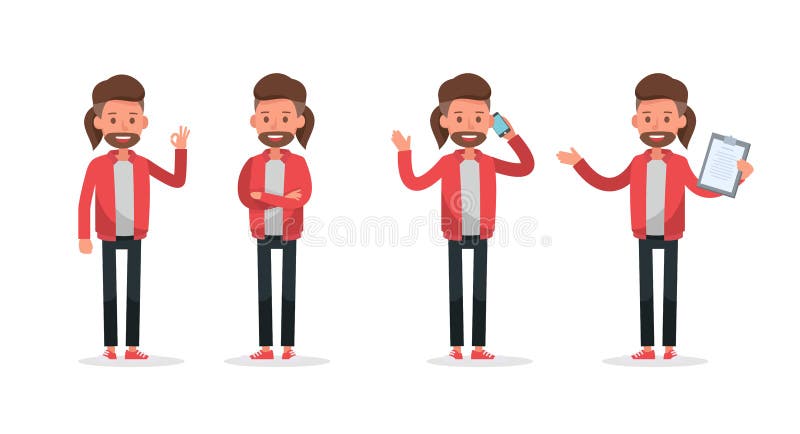 Set of Office Man Worker Character Vector Design.no19 Stock Vector ...