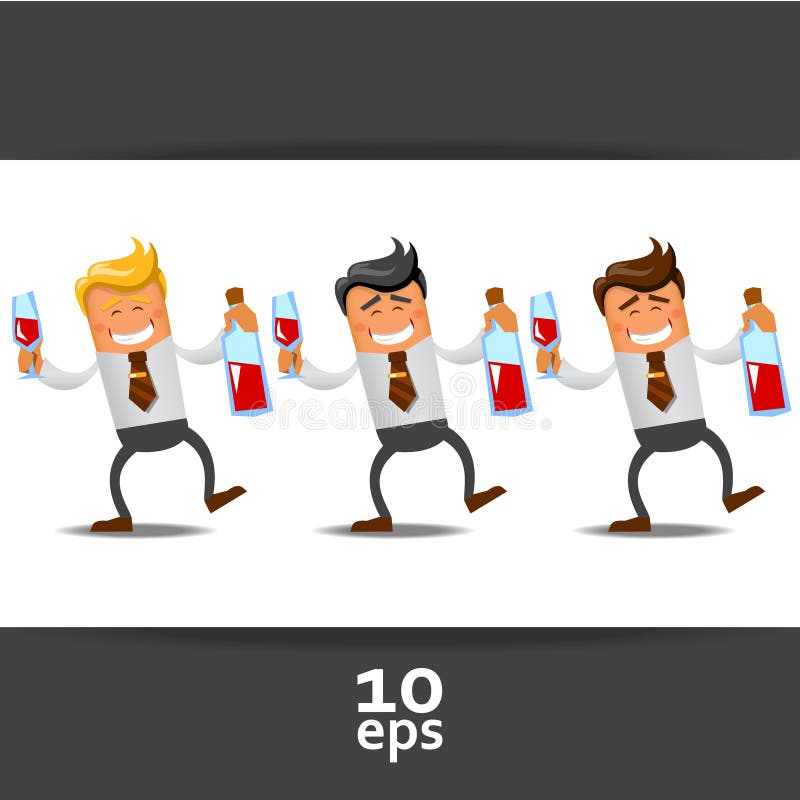 Set of office manager stock illustration. Illustration of isolated ...