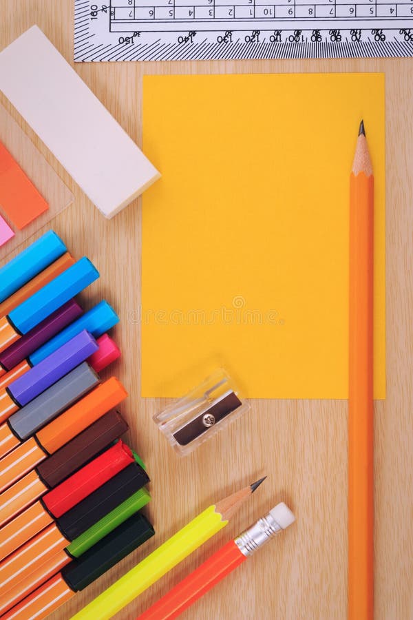 Set of Office Stationery or Math Supplies. Stock Image - Image of ...