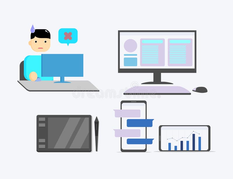 Set of Office Tools, Gadgets and Technology Stock Vector - Illustration ...