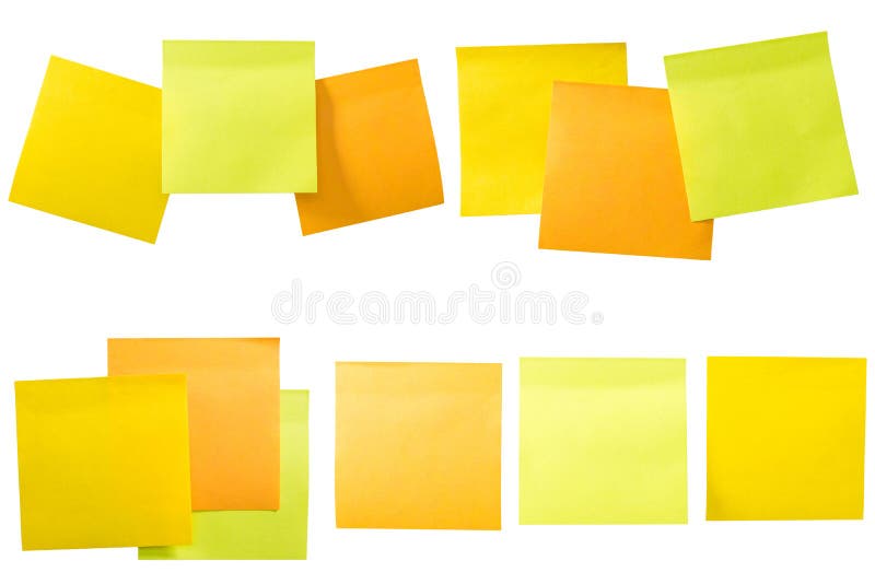 A Set of Office/work Related Color Paper Sticky Notes. Stock Photo ...
