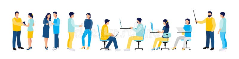 Set of Office Workers and Team Leaders Stock Illustration ...