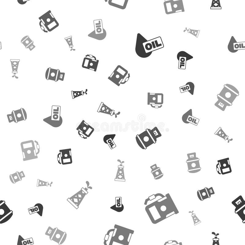 Set Oil Drop, Petrol or Gas Station, Propane Tank and Rig on Seamless ...