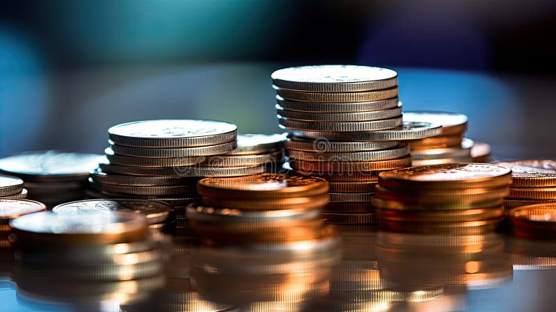 Set of Old Abstract Coins on Table Stock Illustration - Illustration of ...