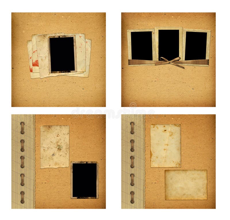 Set of Old Albums with Paper Vintage Frames Stock Image - Image of ...