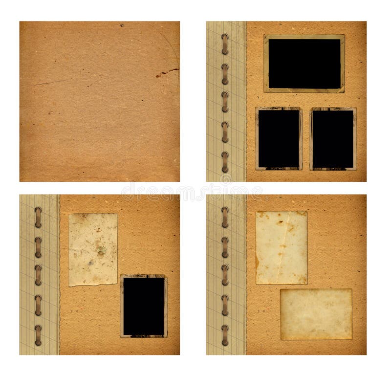 Set of Old Albums with Paper Vintage Frames Stock Photo - Image of ...