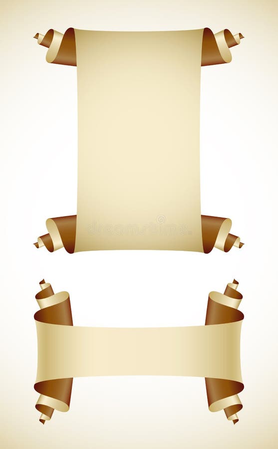 Set of Old Blank Paper Scroll Scripts Stock Vector - Illustration of ...
