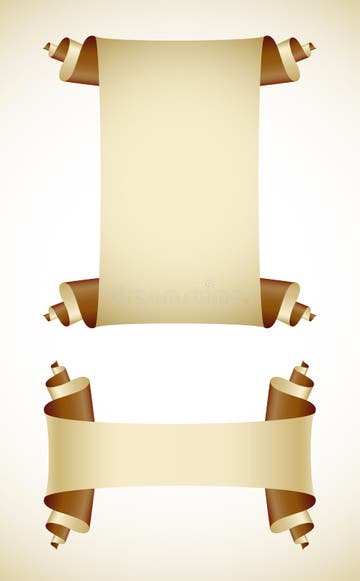 Set of Old Blank Paper Scroll Scripts Stock Vector - Illustration of ...