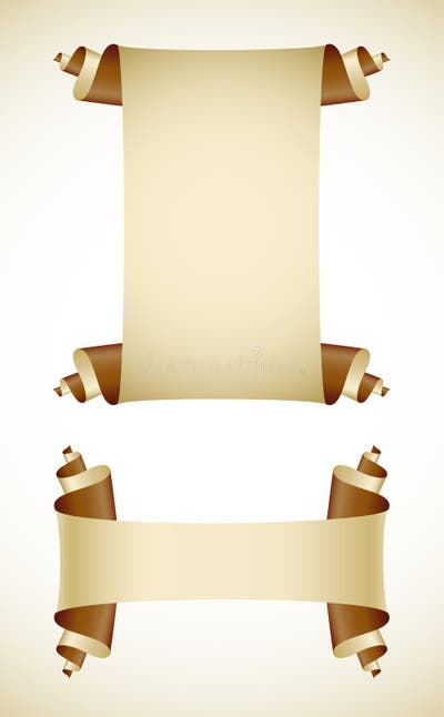 Set of Old Blank Paper Scroll Scripts Stock Vector - Illustration of ...