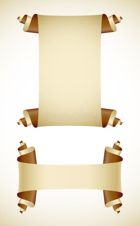 Set of Old Blank Paper Scroll Scripts Stock Vector - Illustration of ...