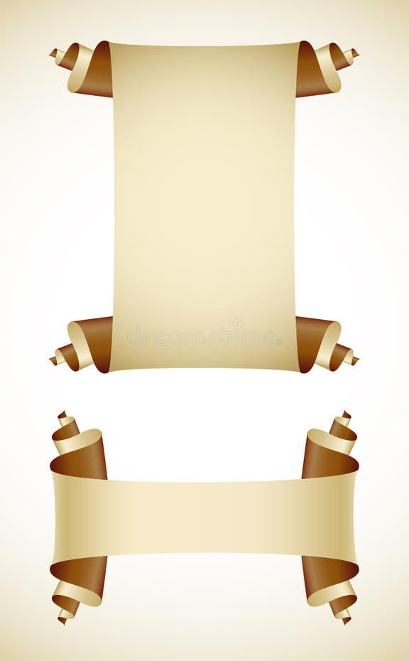 Set of Old Blank Paper Scroll Scripts Stock Vector - Illustration of ...