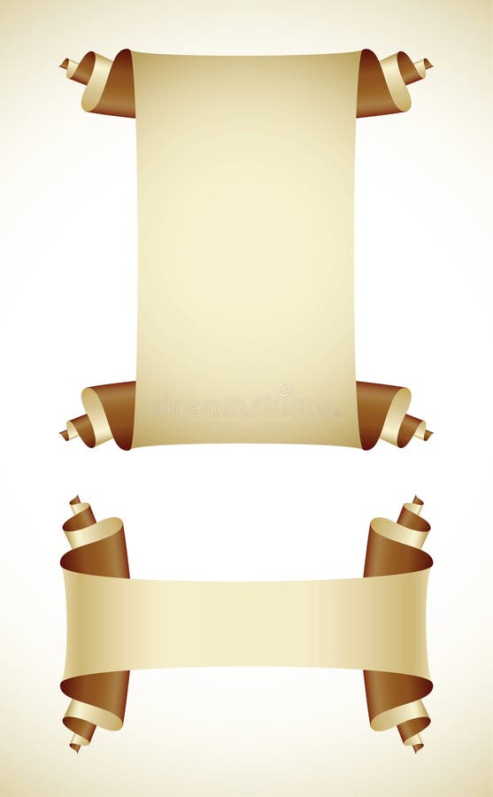Set of Old Blank Paper Scroll Scripts Stock Vector - Illustration of ...
