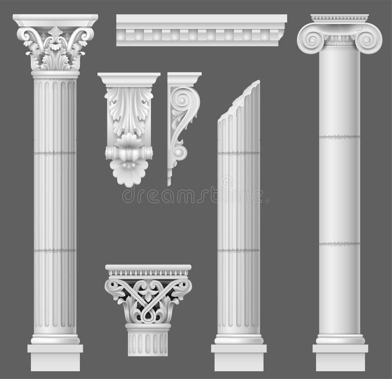 Set of Old Classical Columns Stock Vector - Illustration of order ...