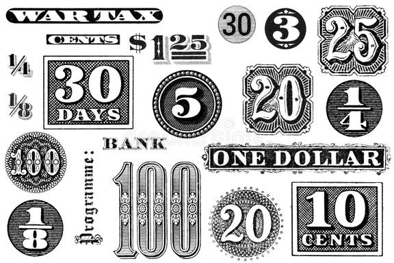 A Set of Old Graphic Elements Stock Illustration - Illustration of ...