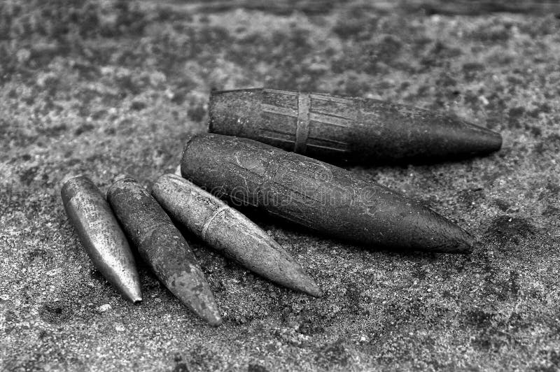 Set Old Gray Bullets Stone Stock Photos - Free & Royalty-Free Stock ...