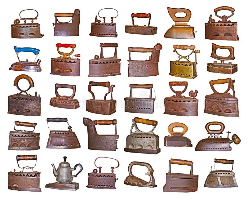 Antique Americana Old Objects Collection Isolated Stock Photo - Image ...