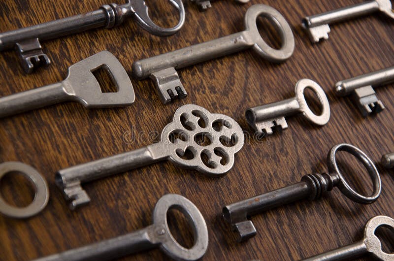A set of old keys stock photo. Image of access, mechanics - 39732336