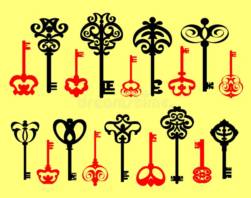 Set of old keys stock vector. Illustration of curiosity - 56005527