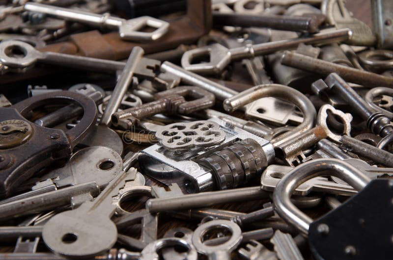 A set of old keys stock photo. Image of copper, rustic - 39732328