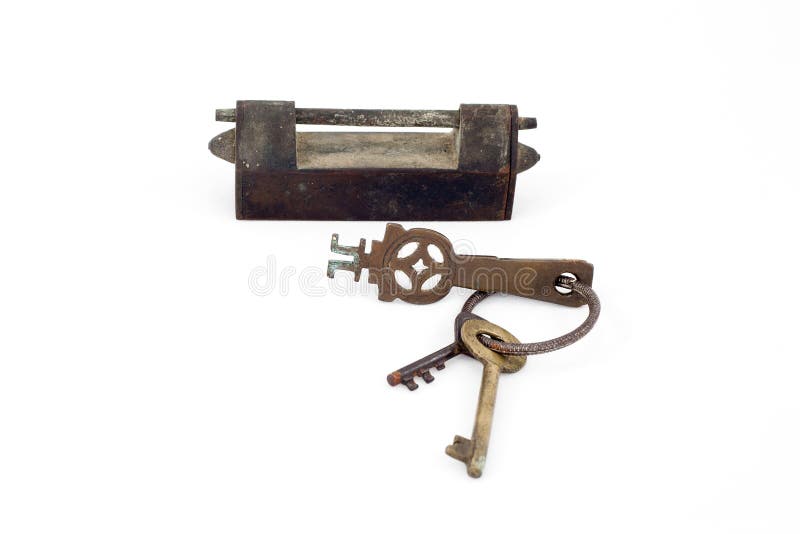 Set of Old Locks on White Background Stock Photo - Image of grunge ...