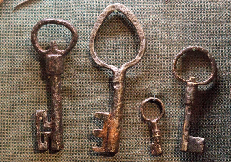Set of Old Metal Keys on the Wall Editorial Stock Image - Image of ...