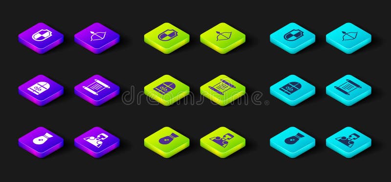 Set Old Money Bag, Medieval Knight, Castle Gate, Decree, Parchment ...