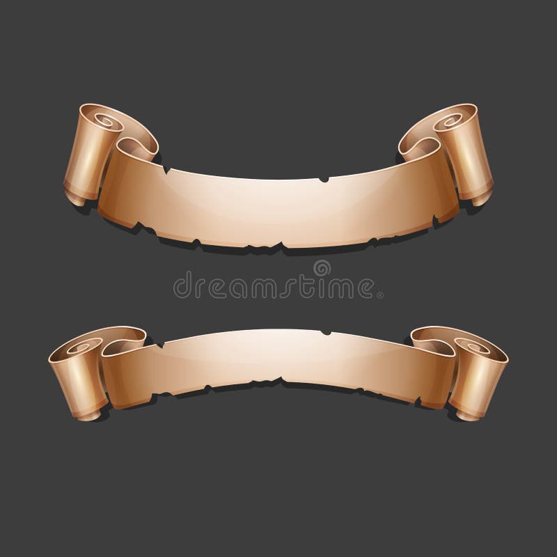 Set of Old Paper Banners Set. Stock Vector - Illustration of curly ...