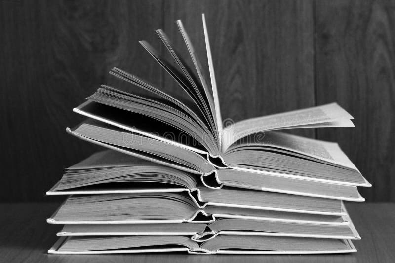 Set of Old Paper Books, Education Object Stock Image - Image of ...