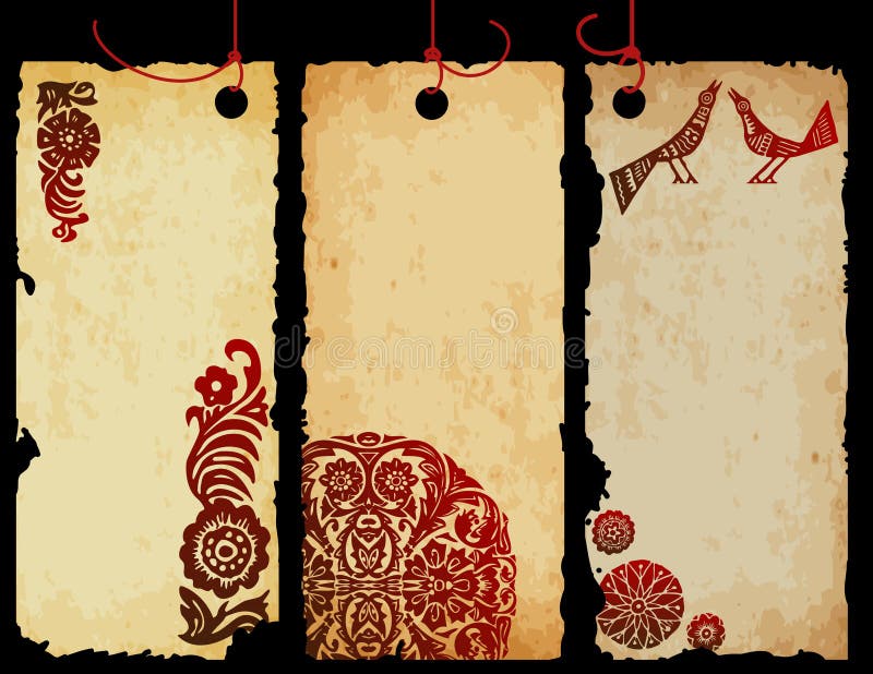 Set of old paper tags stock illustration. Illustration of name - 14275952