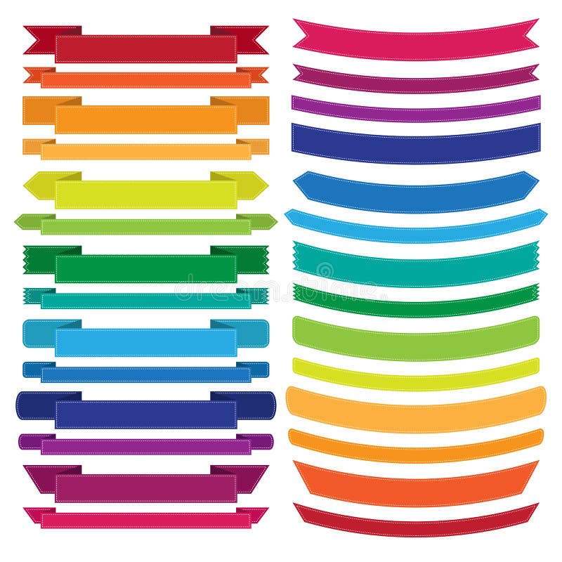 Set of Old Ribbon Banner,Illustration Stock Vector - Illustration of ...