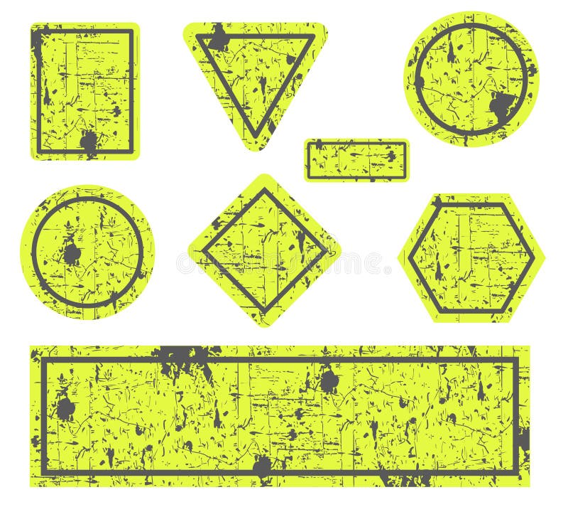 Set of Old Road Signs without Inscriptions. Old Signs Stock ...