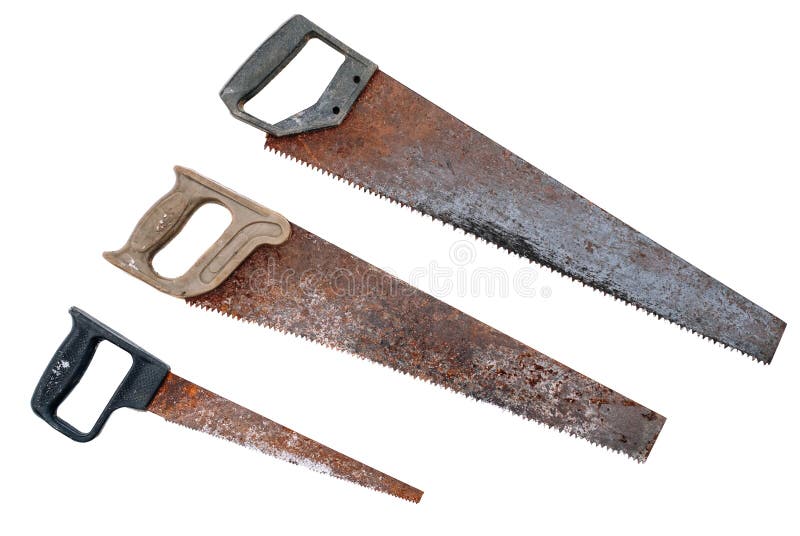 Old and Rusty Crosscut Handsaw Stock Image - Image of white, blade ...