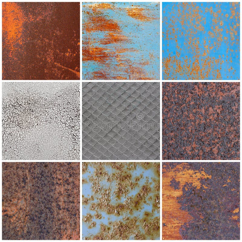 Set of Old Rusty Metal Textures. Stock Illustration - Illustration of ...